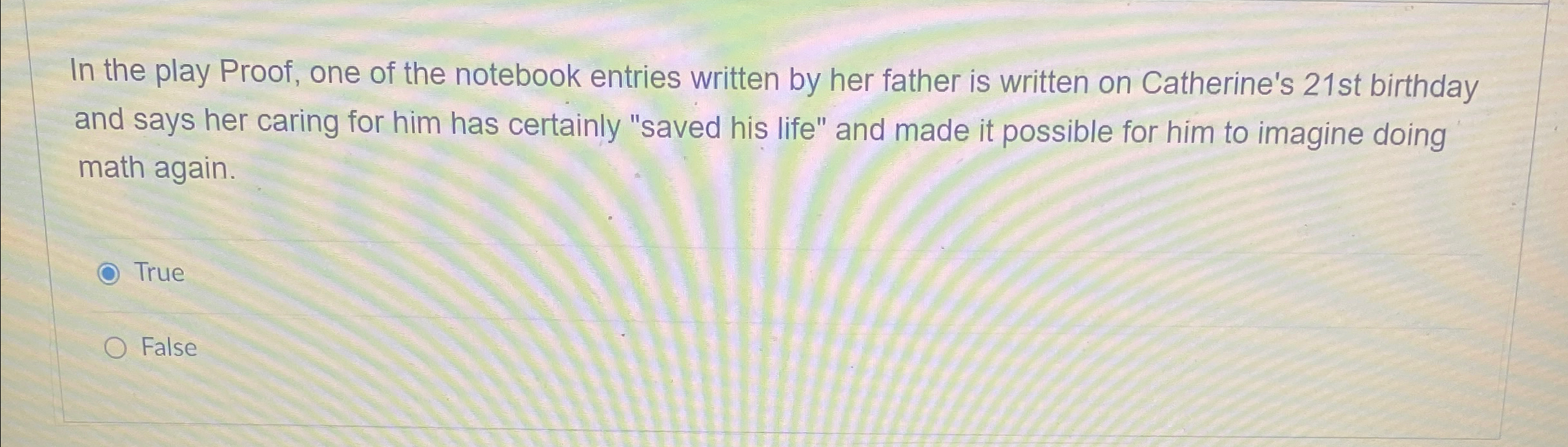 Solved In the play Proof, one of the notebook entries | Chegg.com