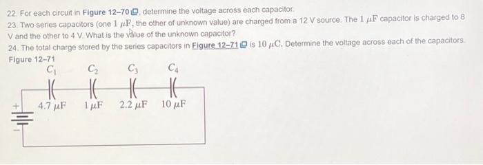 Solved 24. The total charge stored by the series capacitors | Chegg.com
