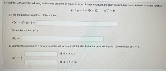 Solved 14 points) Consider the following initial value | Chegg.com