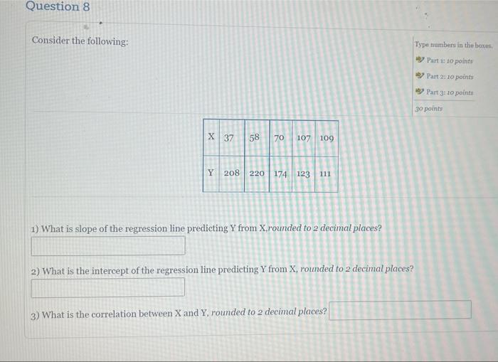 Solved Question 7 Consider the following table summarizing | Chegg.com