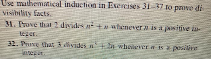 Solved Use mathematical induction in Exercises 31–37 to | Chegg.com