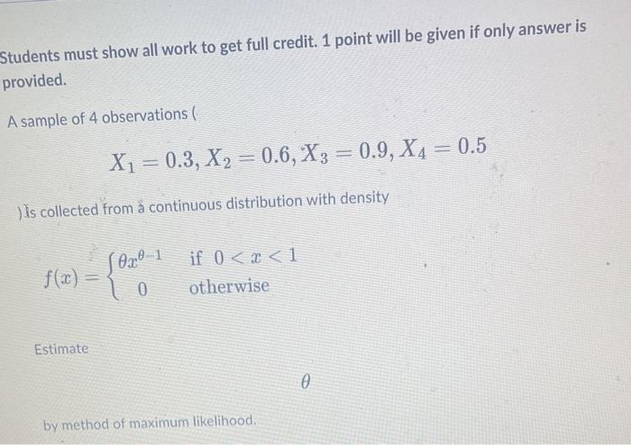 Solved Students must show all work to get full credit. 1 | Chegg.com