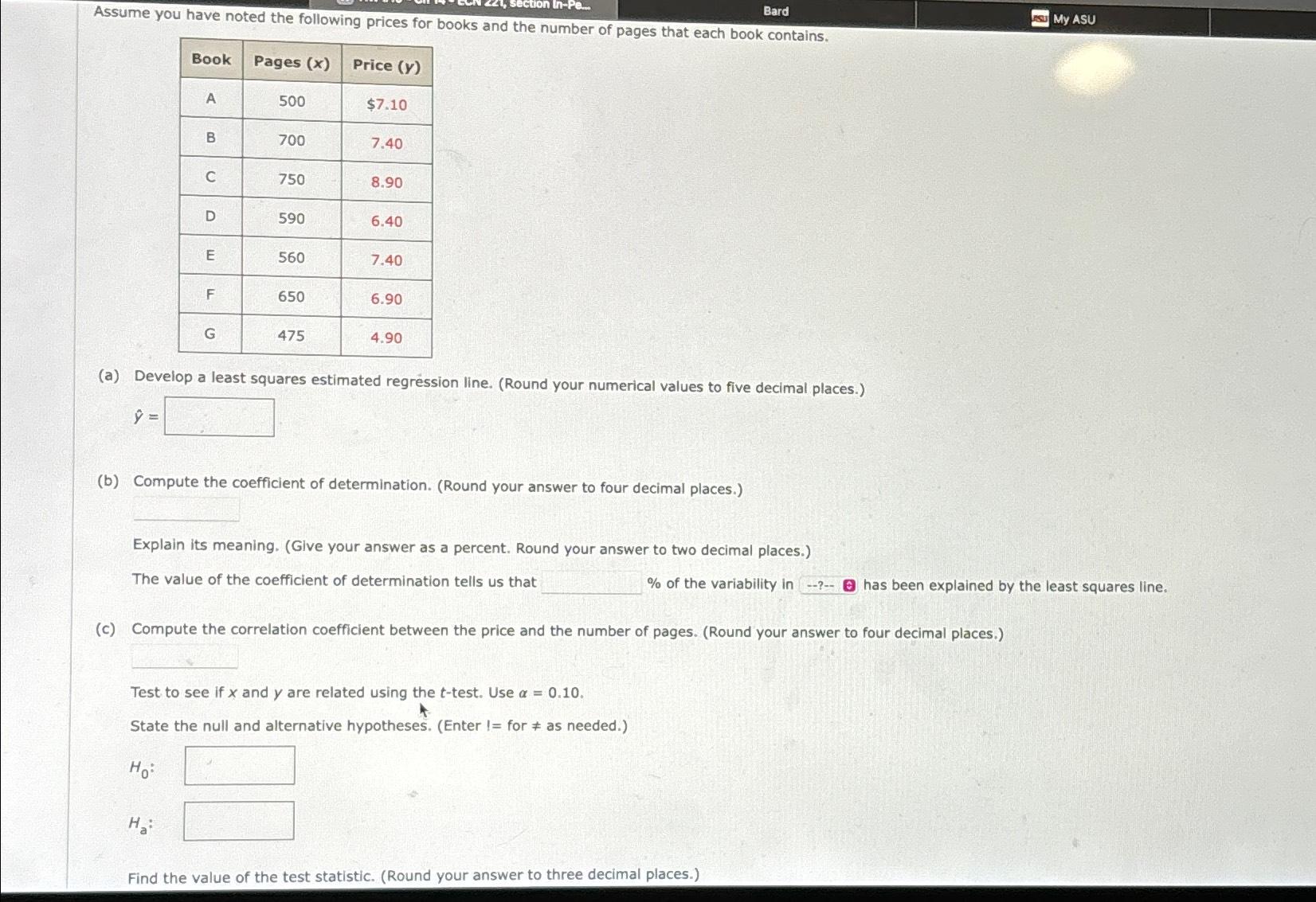 Solved Assume you have noted the following prices for books | Chegg.com