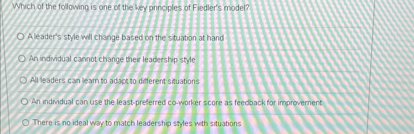 Solved Which of the following is one of the key principles | Chegg.com