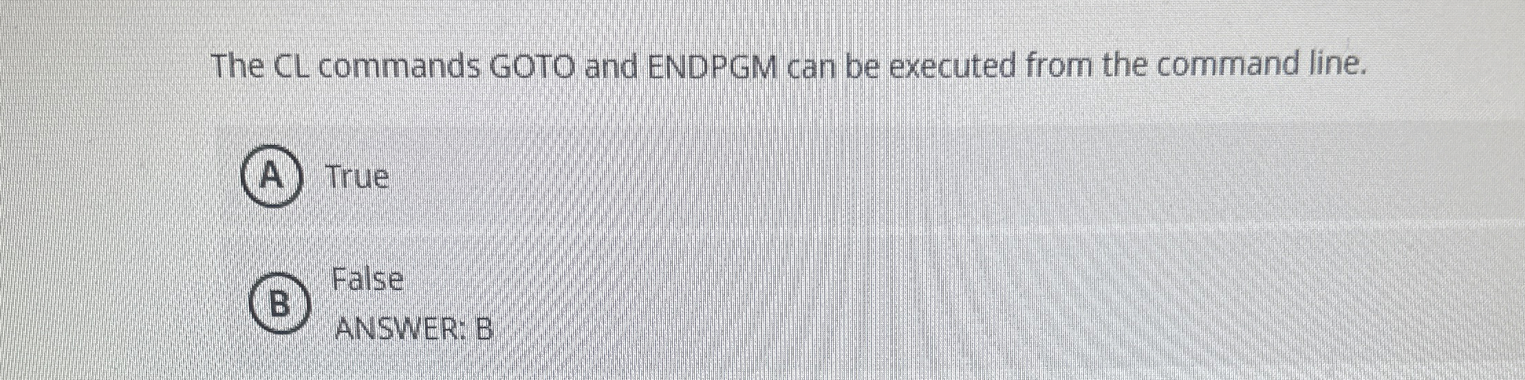 Solved The Cl Commands Goto And Endpgm Can Be Executed From