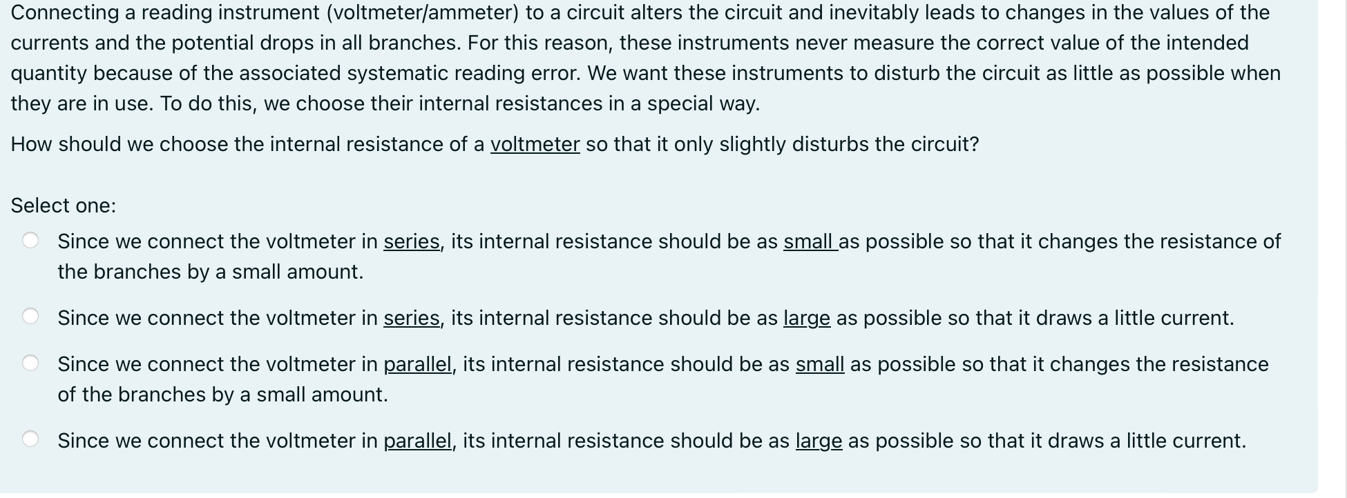 Solved Connecting a reading instrument (voltmeter/ammeter) | Chegg.com