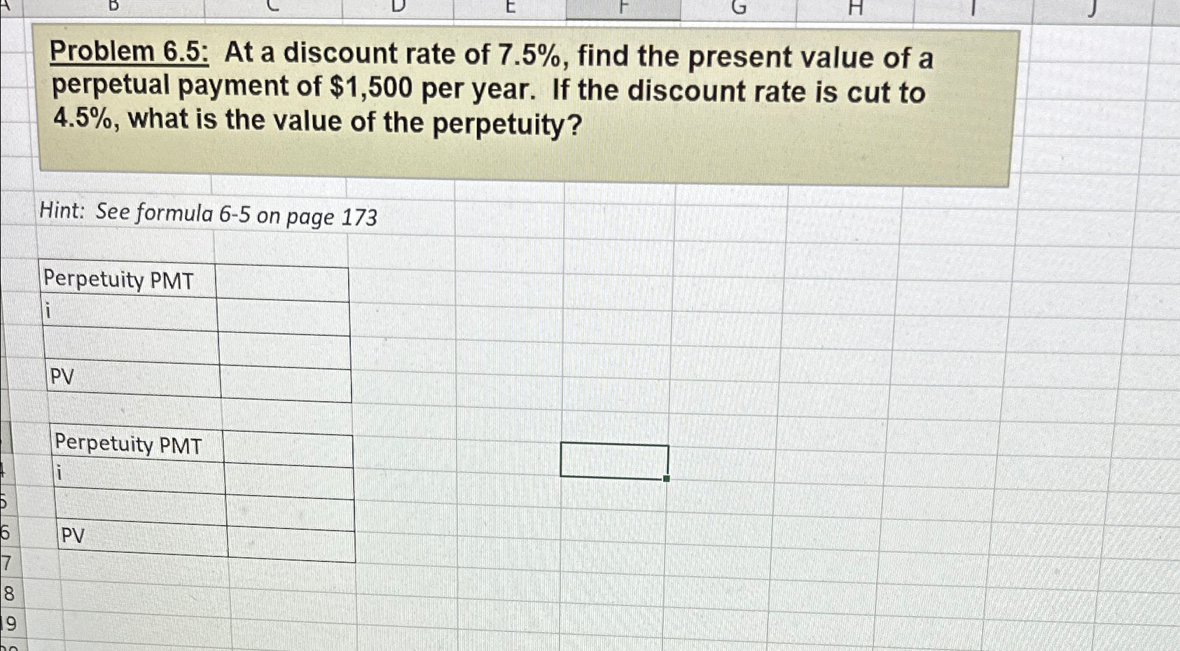 Solved Use excel format for answer Problem 6.5: At a | Chegg.com