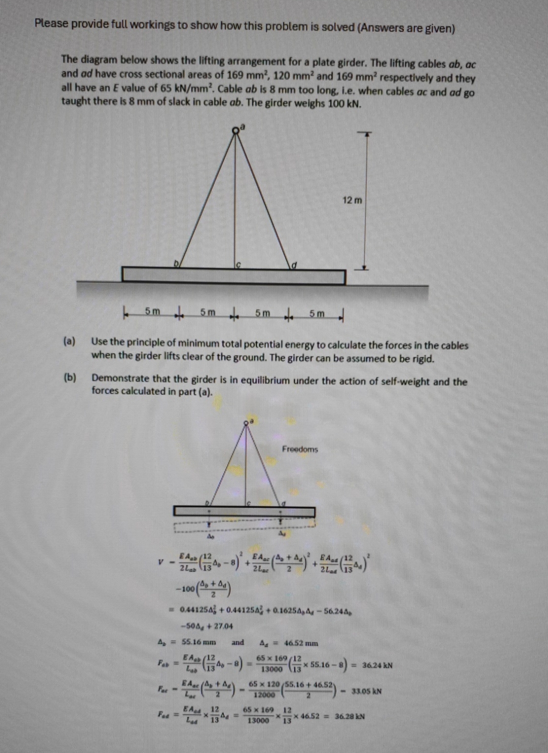 Solved Please provide full workings to show how this problem | Chegg.com