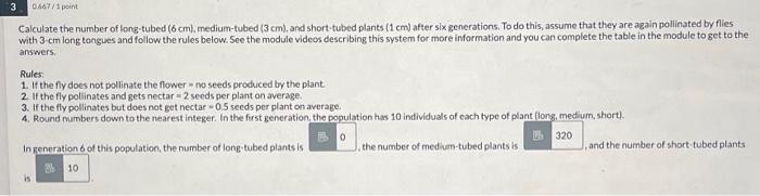 Solved Calculate the number of long-tubed (6 cm), | Chegg.com