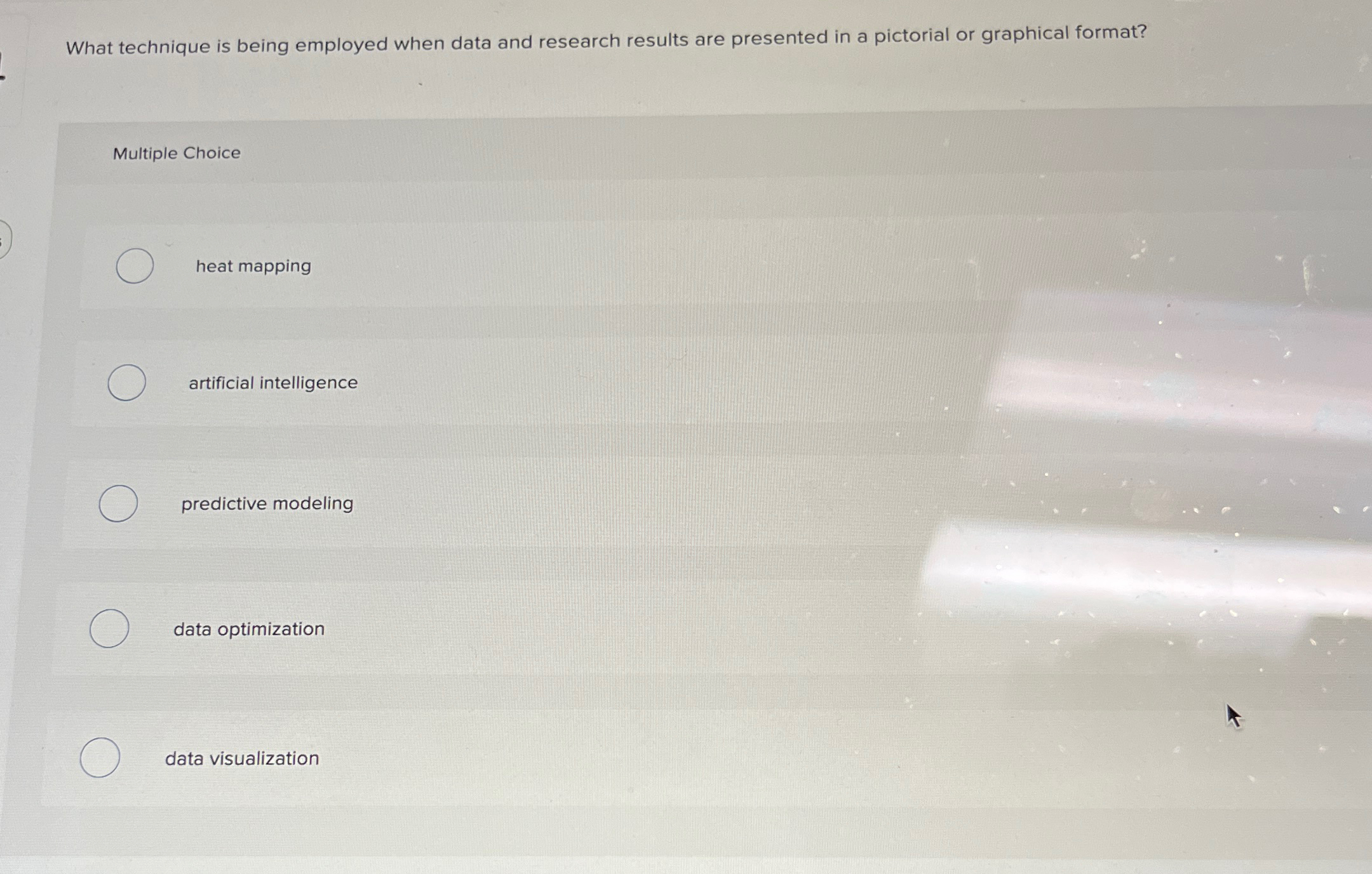 Solved What technique is being employed when data and | Chegg.com