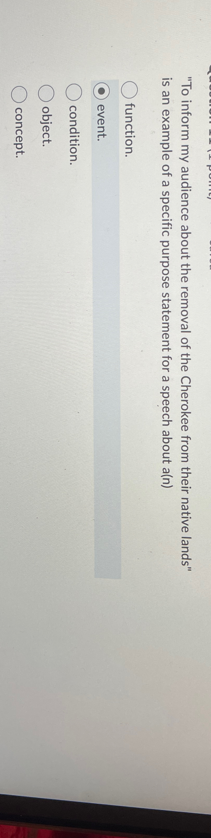 Solved "To inform my audience about the removal of the | Chegg.com