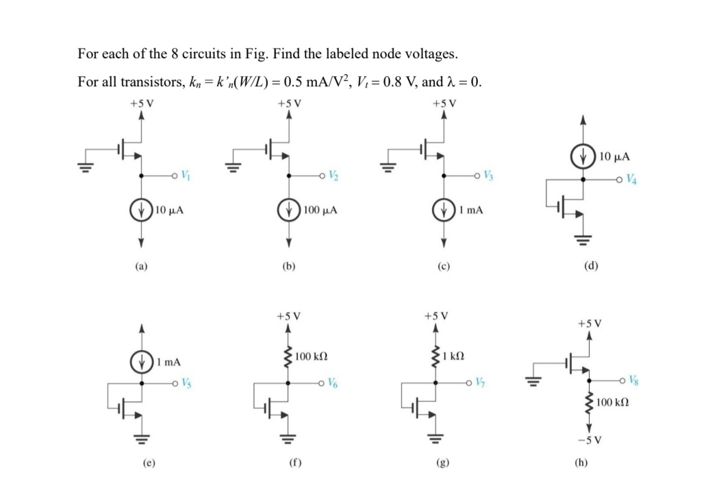 Solved For each of the 8 ﻿circuits in Fig. Find the labeled | Chegg.com