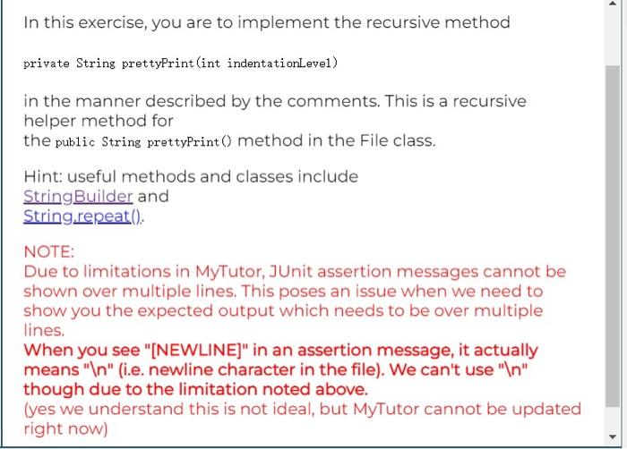 Solved In this exercise, you are to implement the recursive | Chegg.com