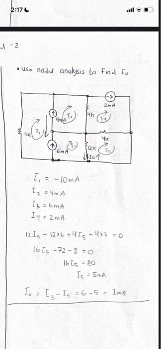 Solved - Use nodal analysis to find I0 | Chegg.com
