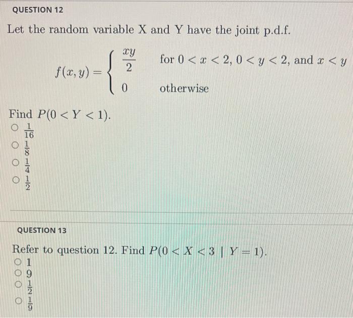 Let the random variable X and Y have the joint p.d.f. | Chegg.com