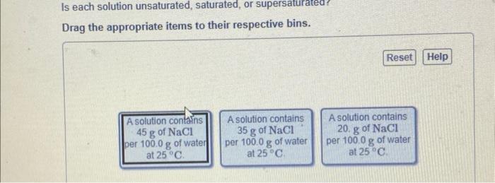Solved Is each solution unsaturated, saturated, or | Chegg.com