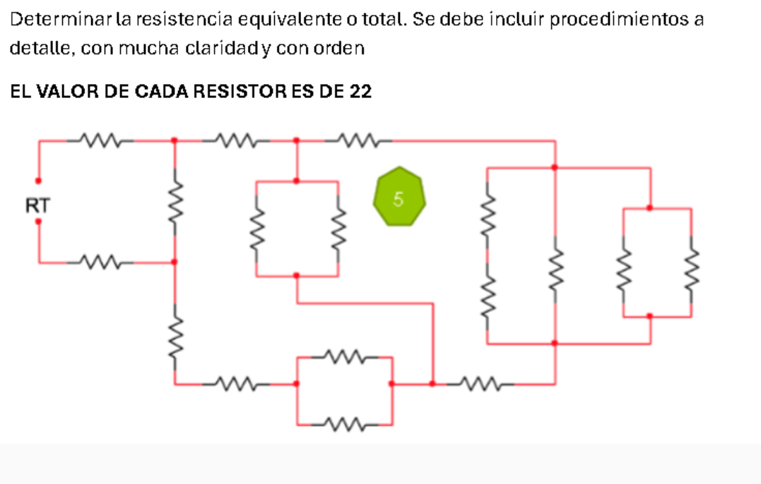 Solved Determinar la resistencia equivalente o total. Se | Chegg.com
