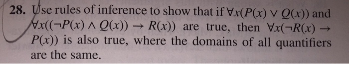 Solved 28. Use rules of inference to show that if Vx(P(x) V | Chegg.com
