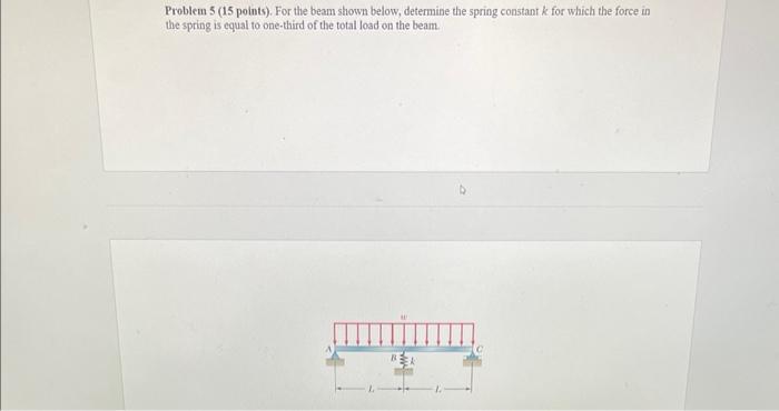 Solved Problem 5 (15 points). For the beam shown below, | Chegg.com