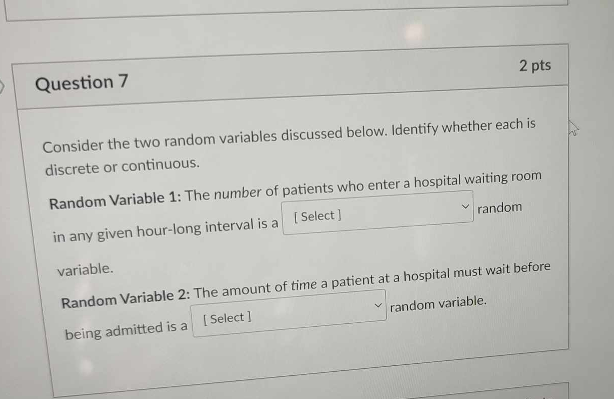 Solved Question 7Consider the two random variables discussed | Chegg.com