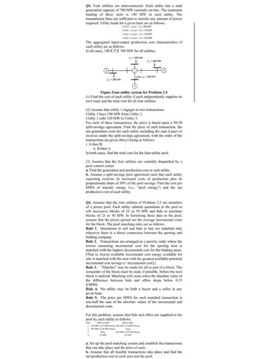 Q1. Four wilitics we imerounscost. Each eaility has a | Chegg.com