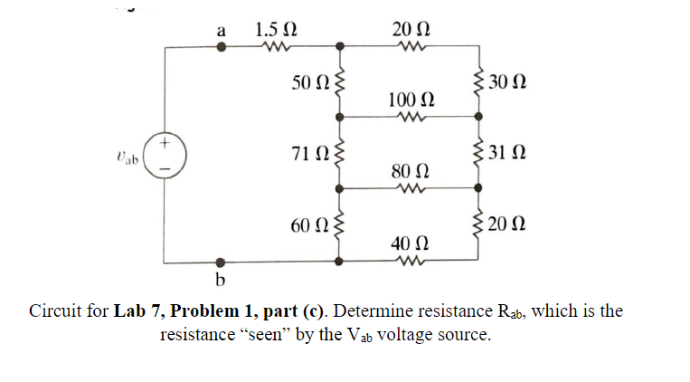 Solved Circuit for Lab 7, ﻿Problem 1, ﻿part (c). ﻿Determine | Chegg.com