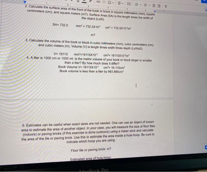 Solved Metric Measurements & Conversions Lab Table 1: | Chegg.com