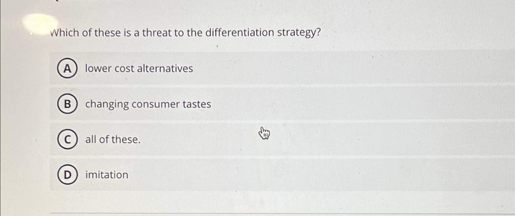 Solved Which of these is a threat to the differentiation | Chegg.com
