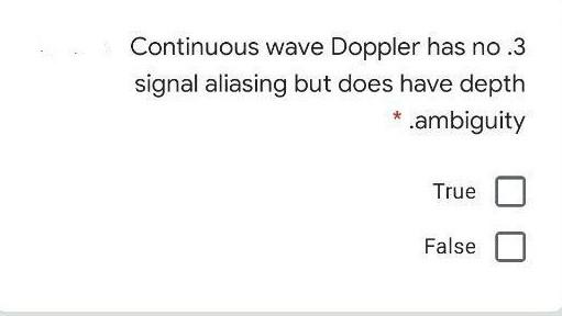Solved Continuous wave Doppler has no.3 signal aliasing but | Chegg.com