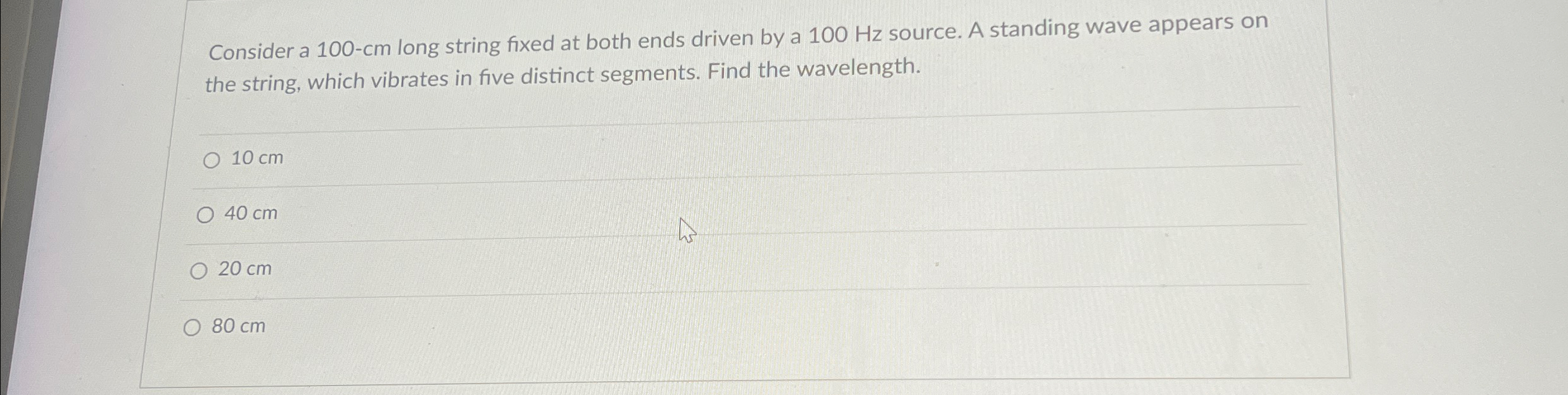 Solved Consider a 100-cm long string fixed at both ends | Chegg.com