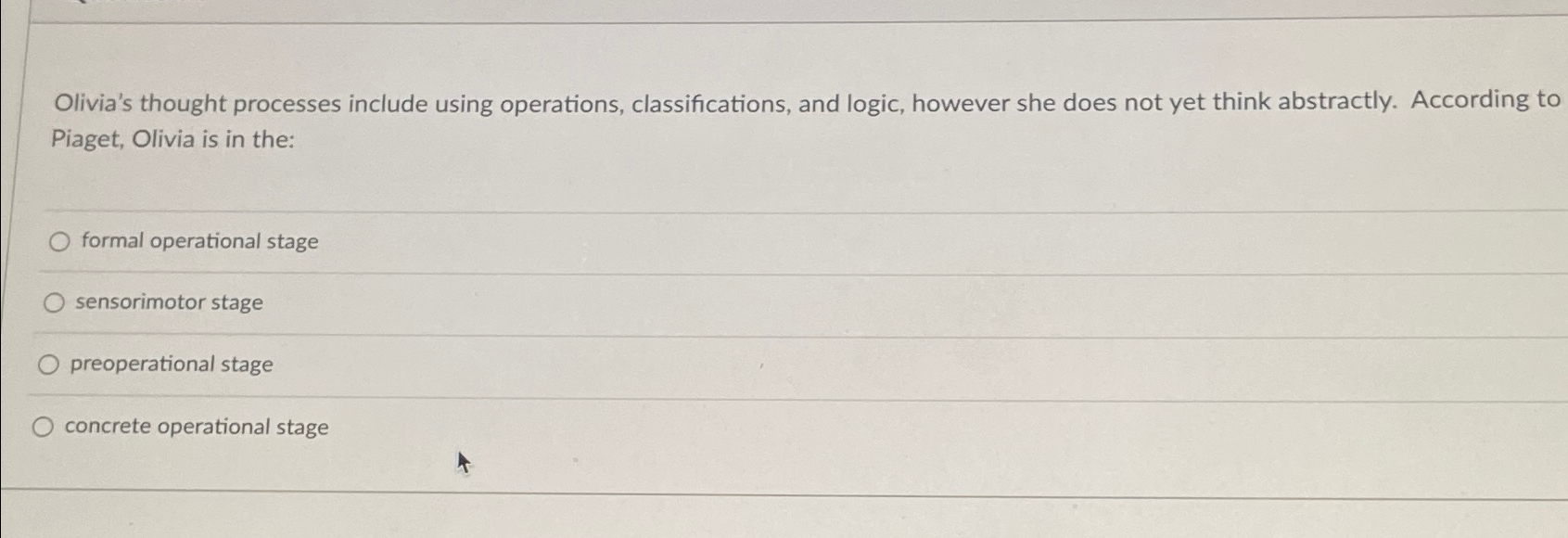 Solved Olivia's thought processes include using operations, | Chegg.com
