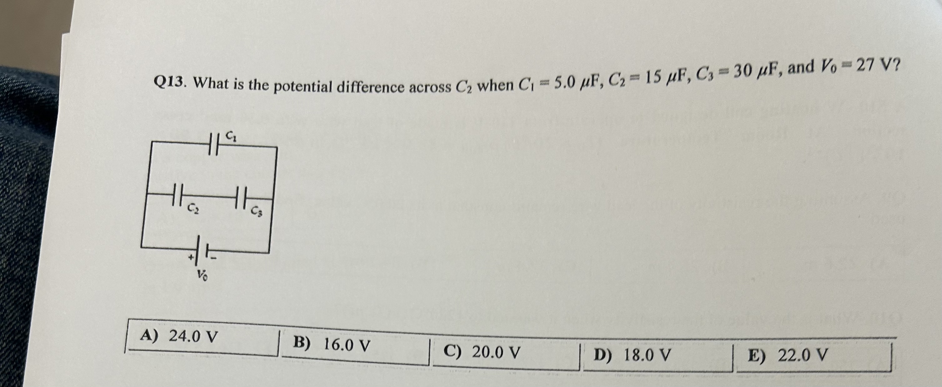 Solved Q13. ﻿What is the potential difference across C2 | Chegg.com