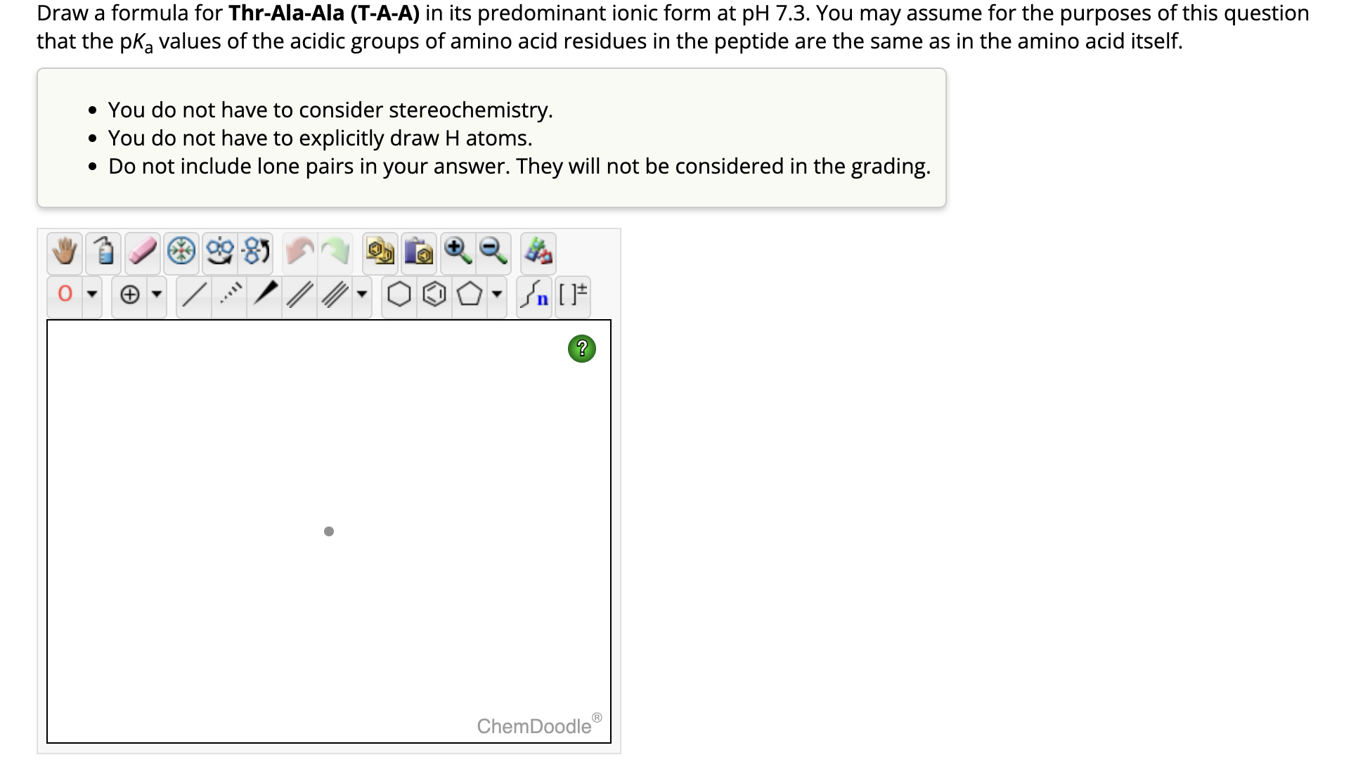 Draw a formula for Thr-Ala-Ala (T-A-A) ﻿in its | Chegg.com