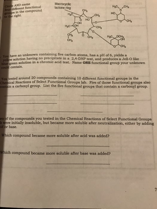 Solved H.C Macrocyclic lactone ring H₂C CH₂ Circle AND name | Chegg.com
