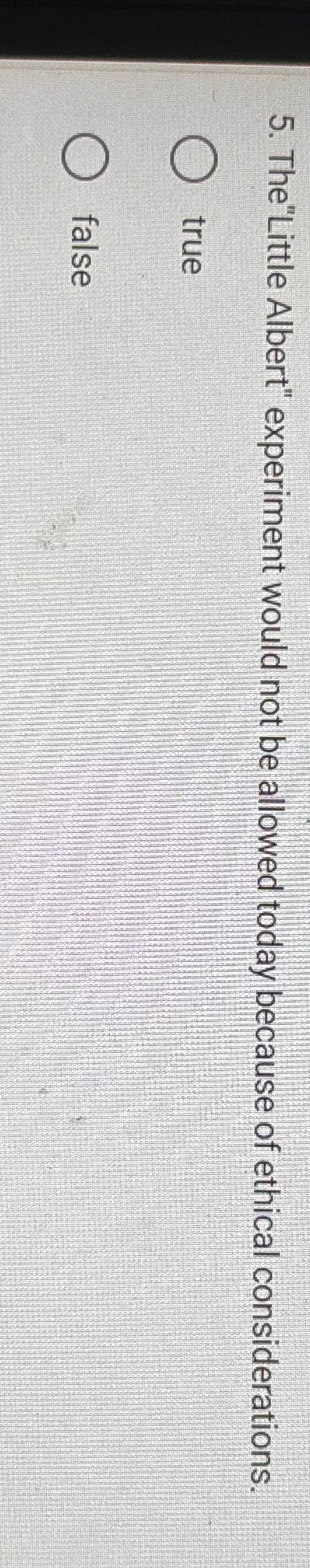 Solved The Little Albert" experiment would not be allowed | Chegg.com