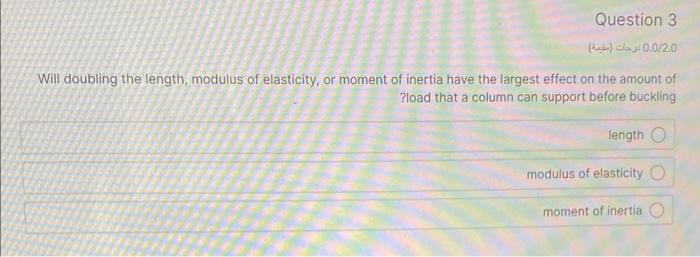 Solved Will doubling the length, modulus of elasticity, or | Chegg.com