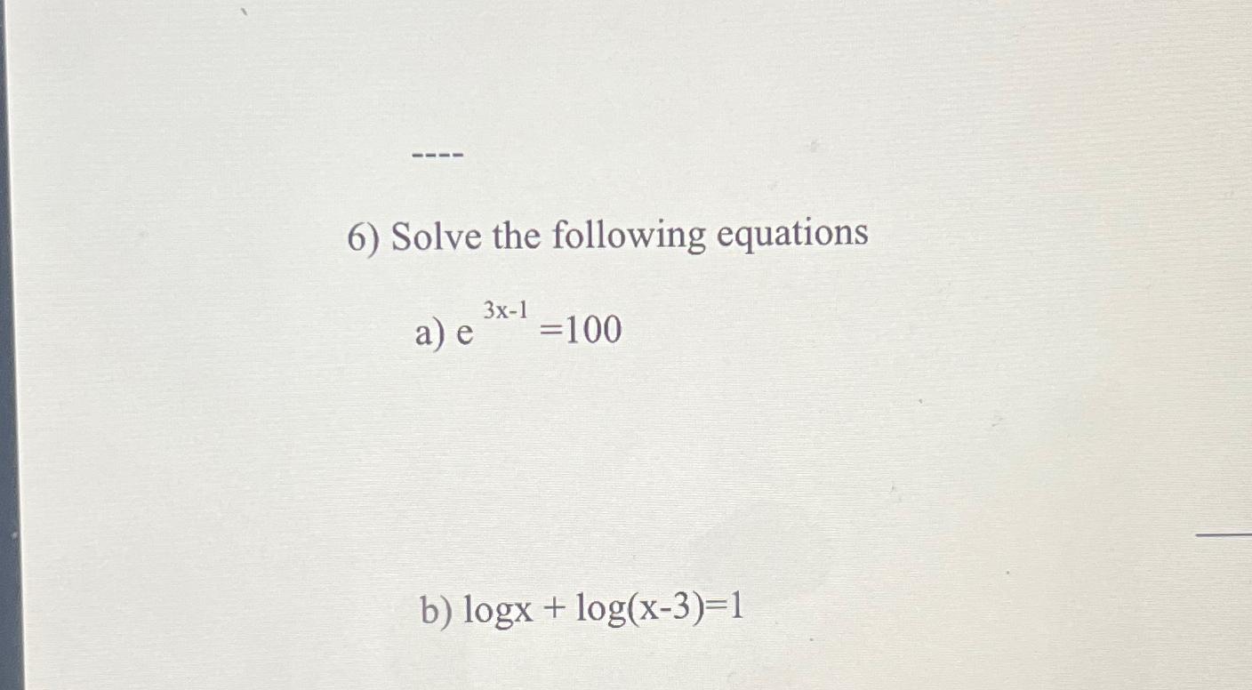 Solved Solve the following | Chegg.com