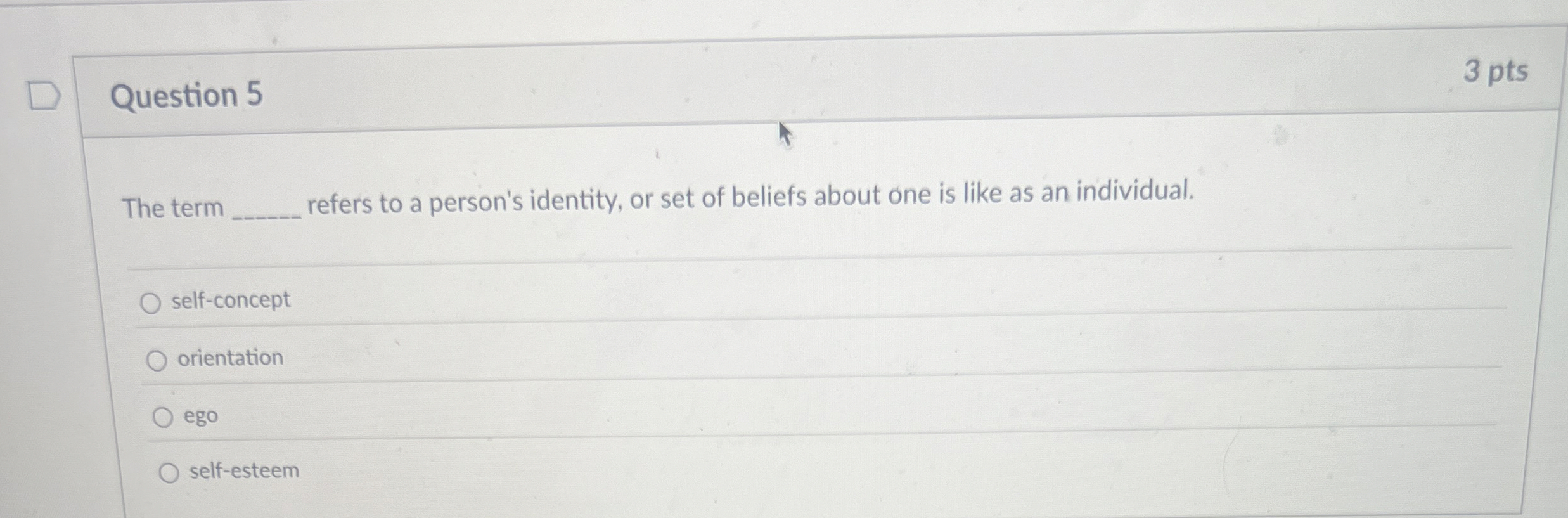 Solved Question 53 ﻿ptsThe term ﻿refers to a person's | Chegg.com