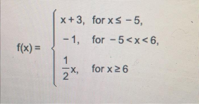 Solved f(x) - x+3, for xs -5 -1, for - 5 graph the function | Chegg.com