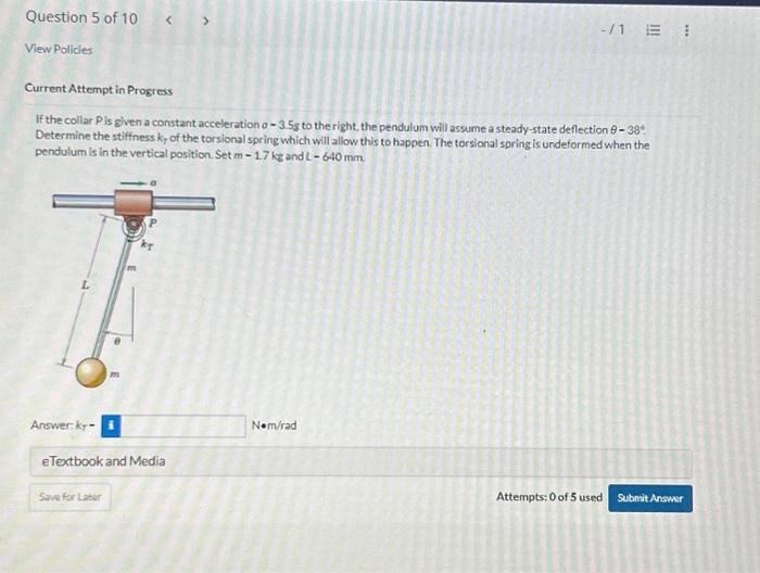 Solved If the collar Pis given a constant acceleration α−3.5 | Chegg.com