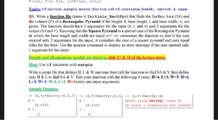 Solved floor, fix, for, continuc, break Topics: if | Chegg.com