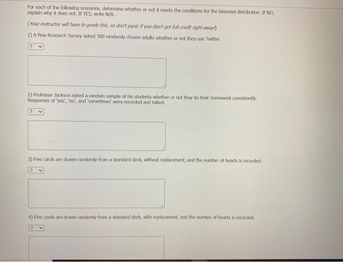 Solved For each of the following scenarios, determine | Chegg.com