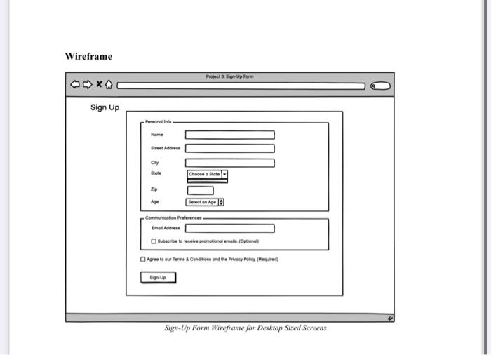 Solved Wireframe Project Description You are asked to | Chegg.com