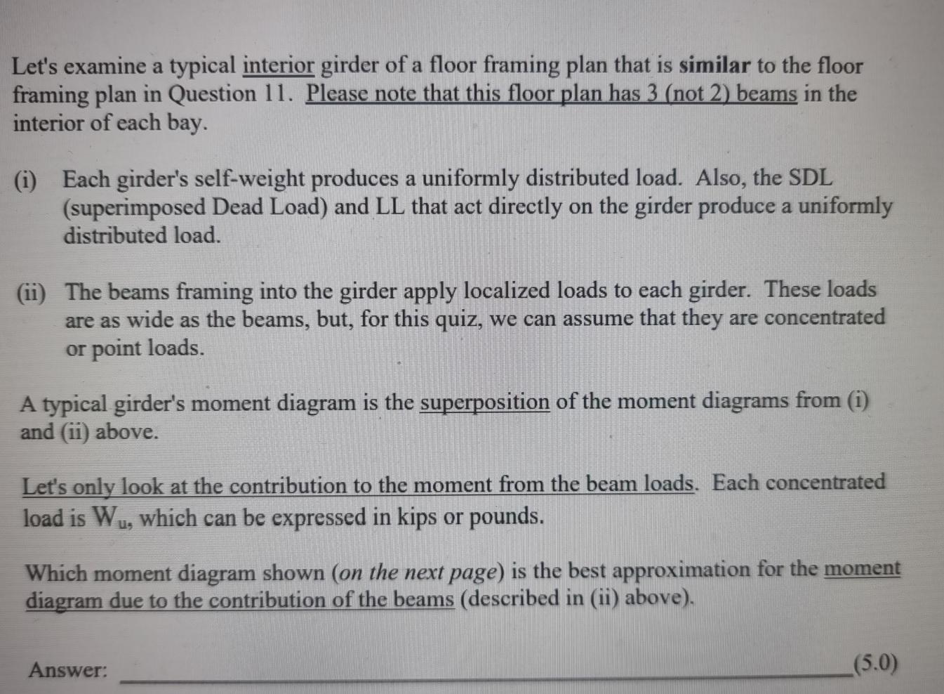 Solved Let's examine a typical interior girder of a floor | Chegg.com