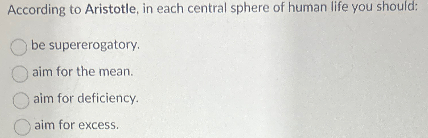 Solved According to Aristotle, in each central sphere of | Chegg.com