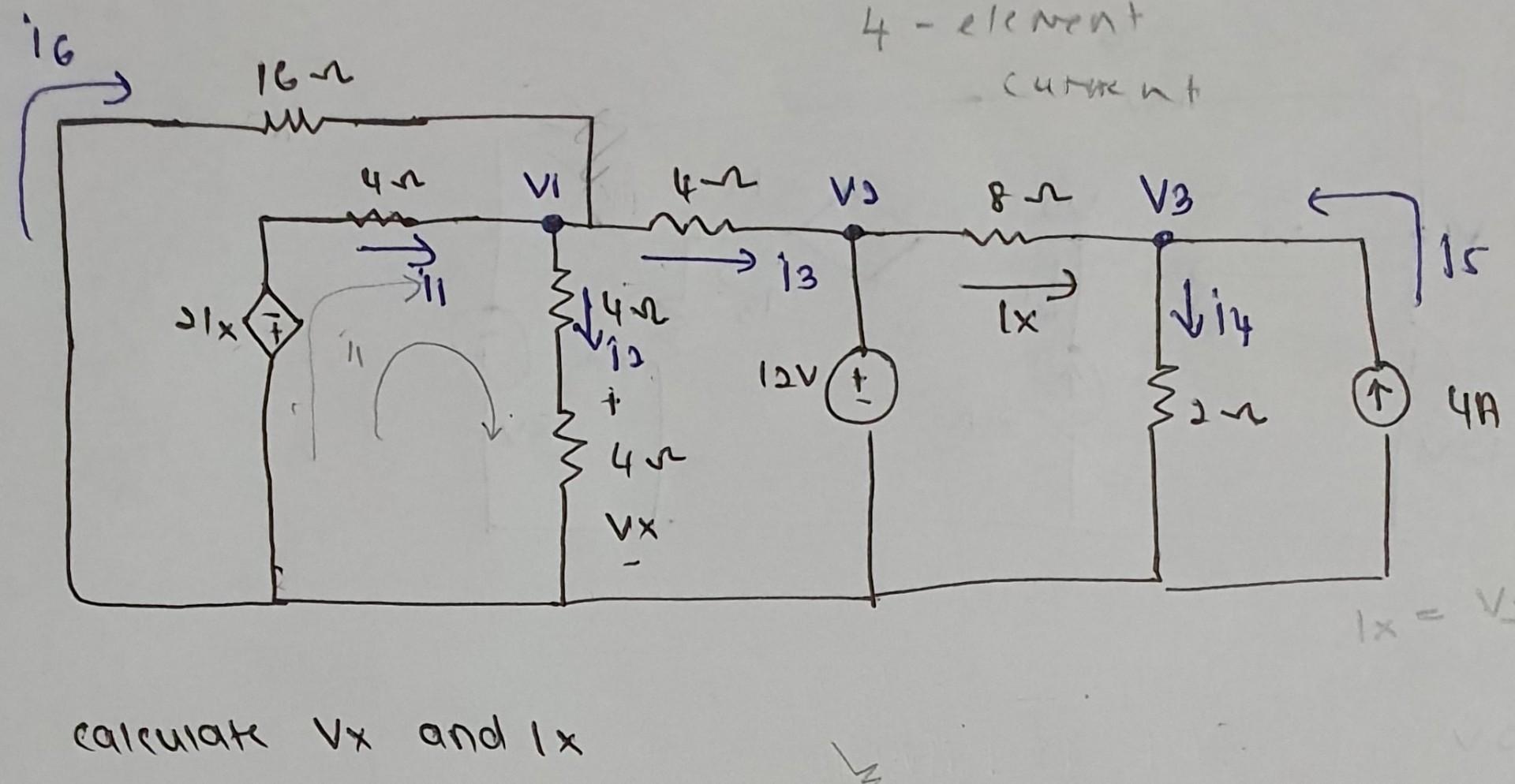 Solved calculate Vx and ∣x | Chegg.com