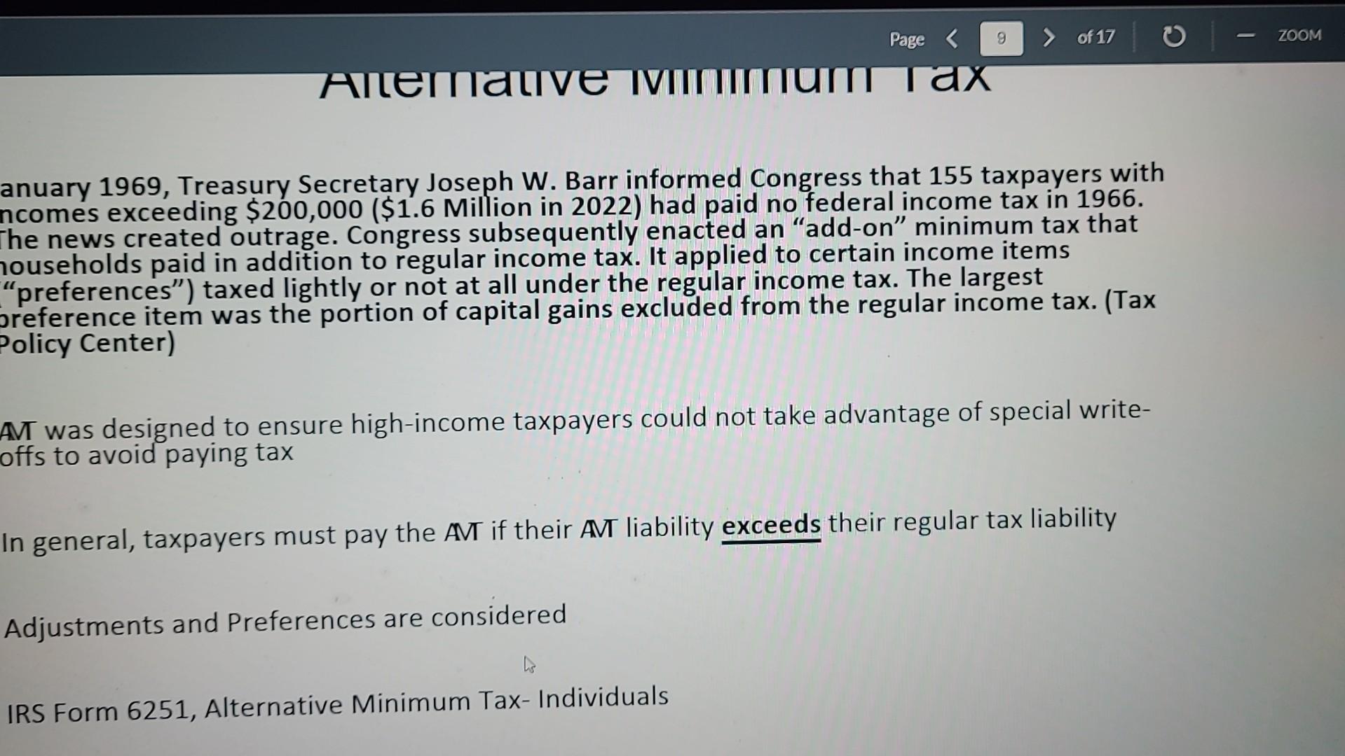 anuary 1969, Treasury Secretary Joseph W. Barr | Chegg.com