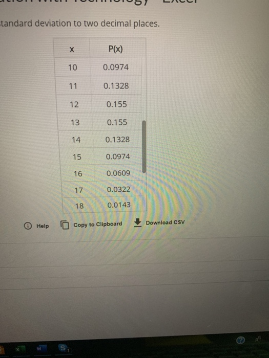 Solved Calculate Mean and Standard Deviation for a Discrete | Chegg.com