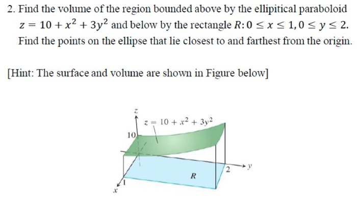 Solved 2. Find the volume of the region bounded above by the | Chegg.com