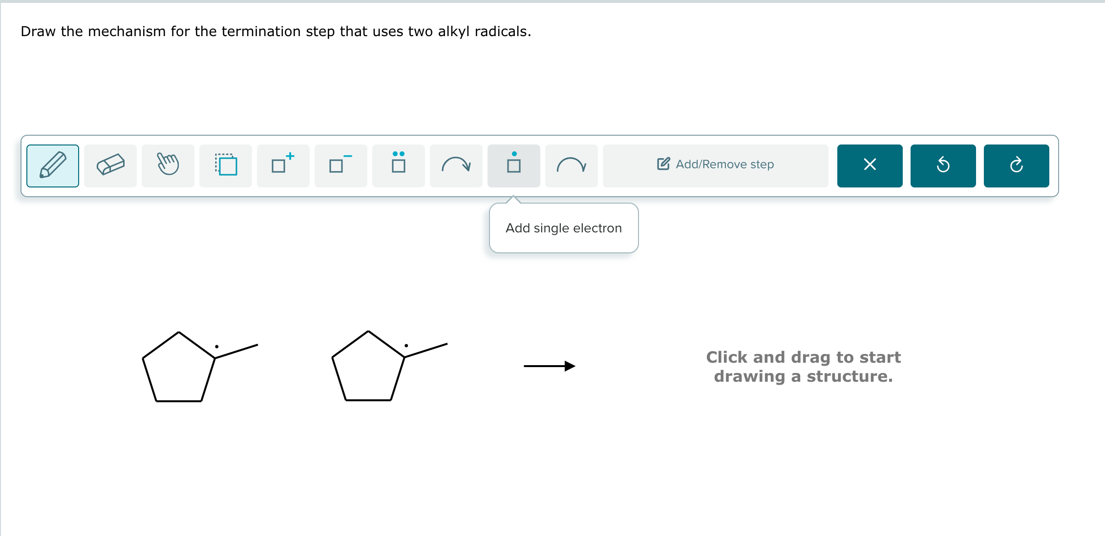 Draw the mechanism for the termination step that uses | Chegg.com